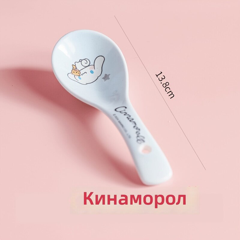 Керамическая суповая ложка с ярким рисунком, устойчивым к выцветанию, и утолщённой нескользящей ручкой для семьи и подарка