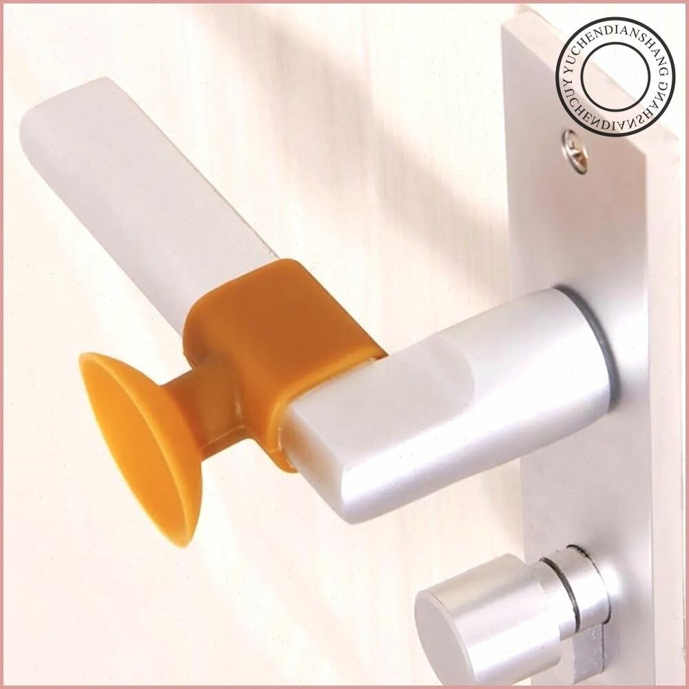 Насадка Антистук Силиконовая защита стоппер на ручки дверей от ударов Коричневая