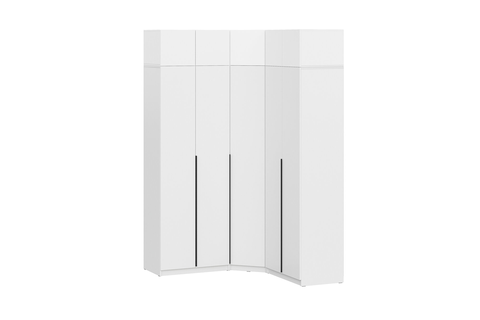 Комплект распашных шкафов для одежды Нонтон Тивина, 3 шт, 159х159 см, угловой, белый текстурный