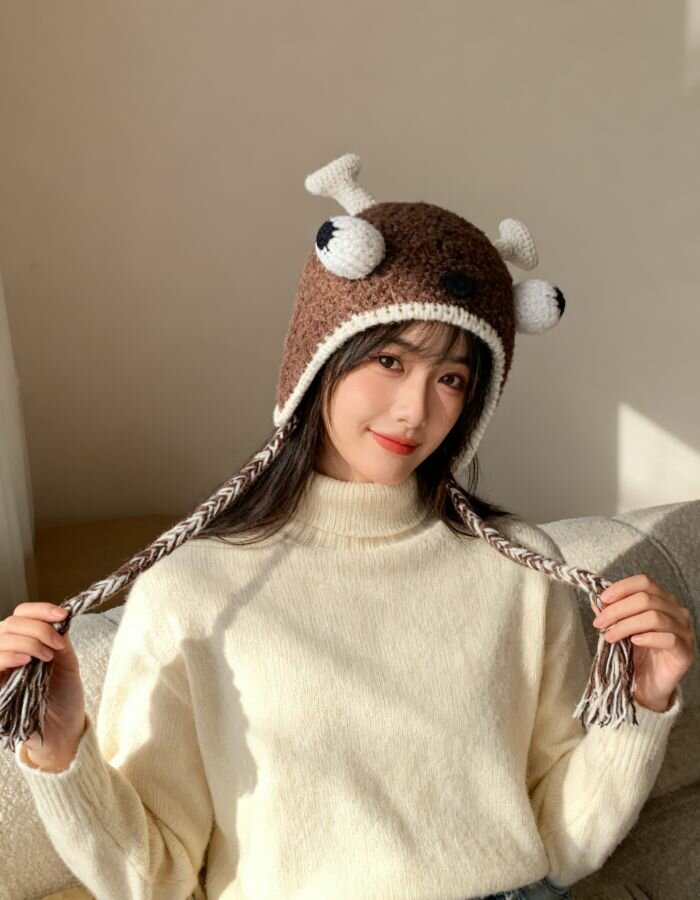 Веселая шапка с глазами и ушами/головной убор карнавальный