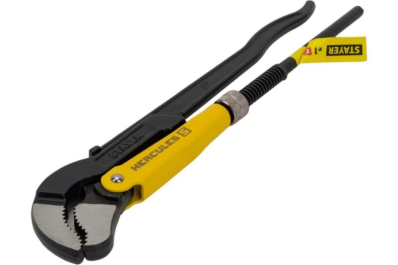 STAYER Hercules-S, №1, 1", 330 мм, трубный ключ с изогнутыми губками, Professional (27311-1)