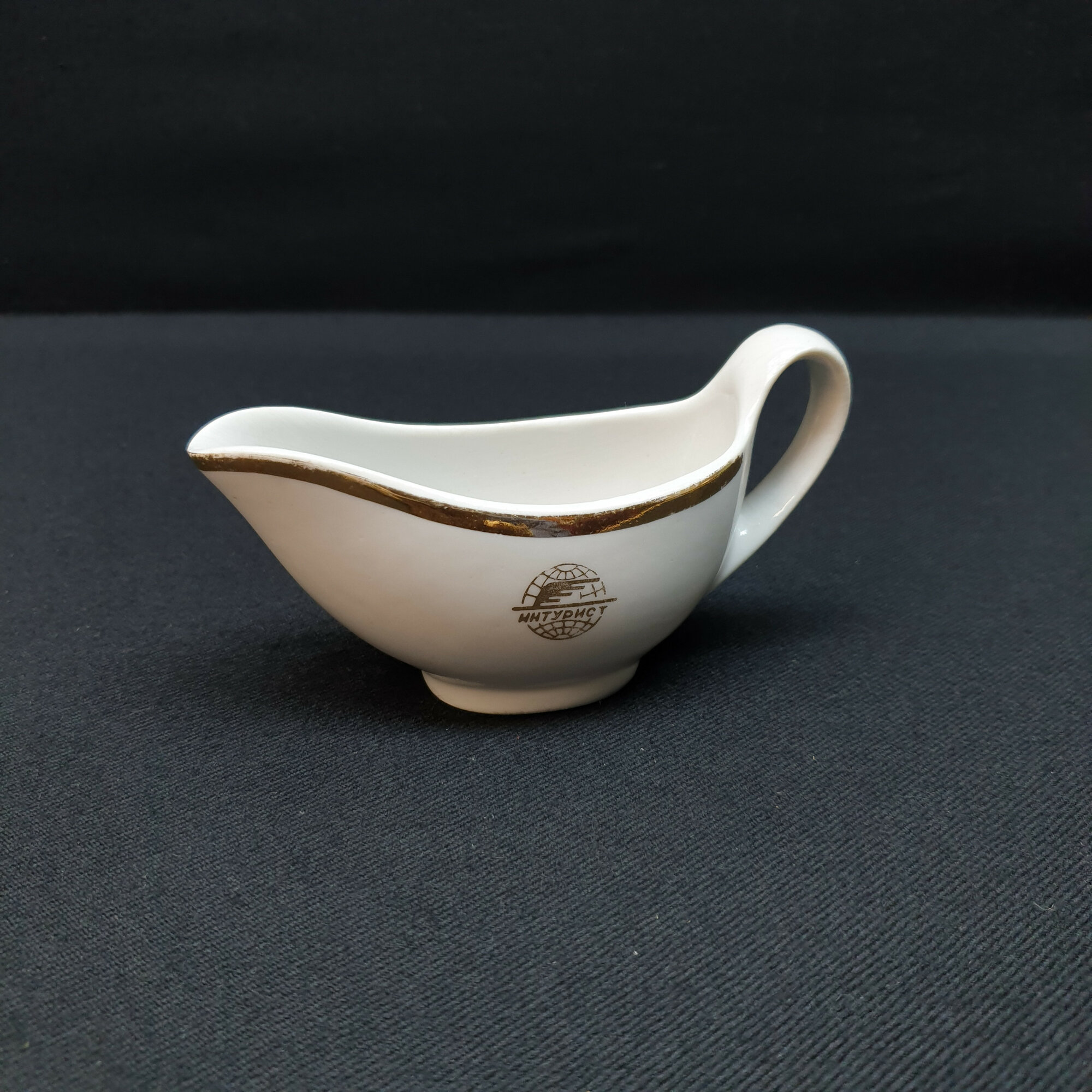 Соусник Интурист Дулево, фарфор золочение 100 мл, винтаж СССР