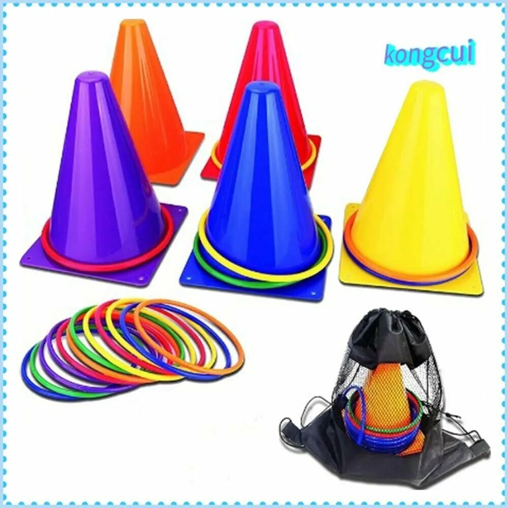 Набор дляThrowing Rings, включающий в себя 5 конусов и 10 колец, для outdoor игр всей семьи
