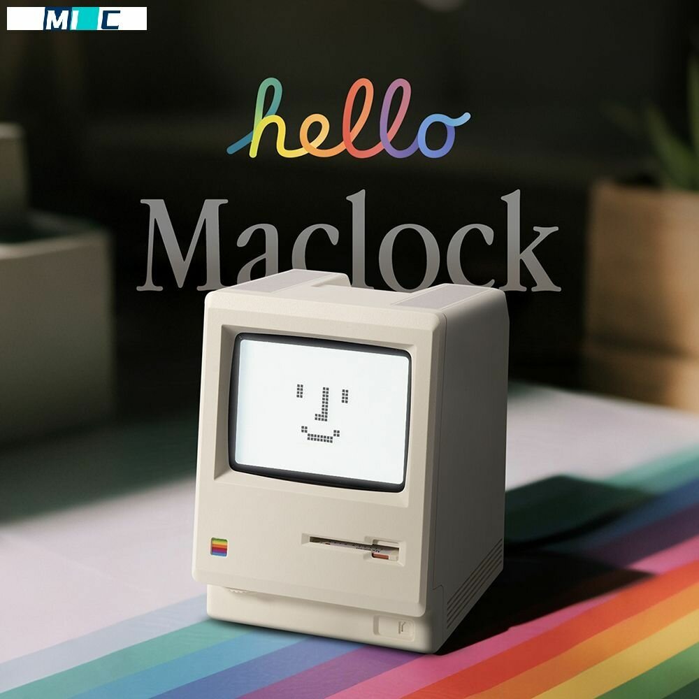 Ретробудильник Macclock Macintosh, премиум аксессуар для рабочего стола в классическом дизайне цифровых часов