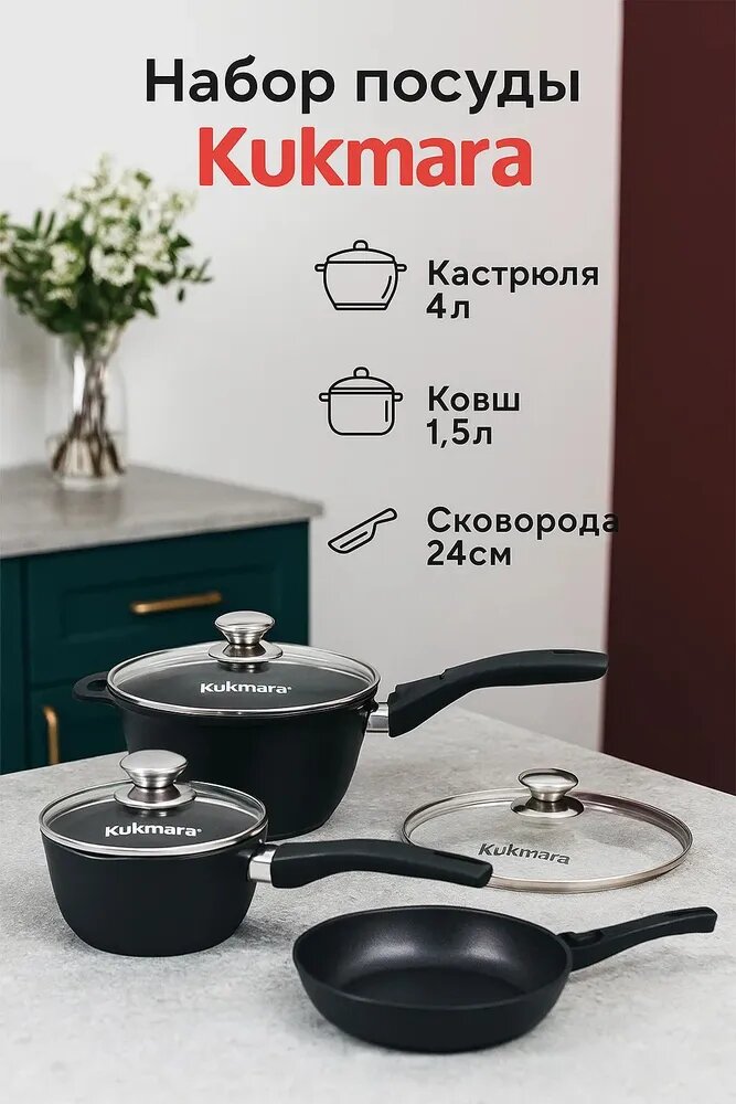 Набор посуды KUKMARA нкп01а №1 черный