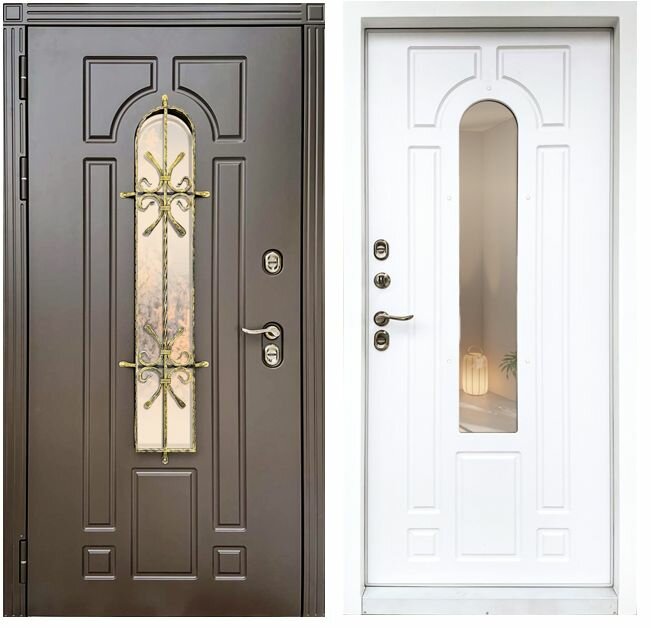 Дверь с терморазрывом входная для дома Т-2 RAL 8019