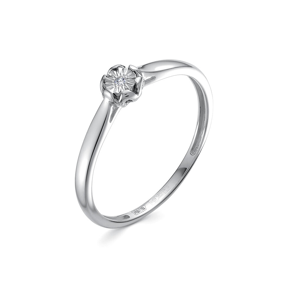 Кольцо помолвочное, белое золото, 585 проба, бриллиант