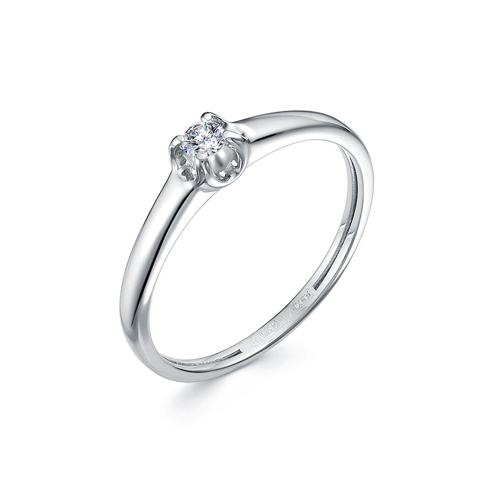 Кольцо помолвочное, белое золото, 585 проба, бриллиант