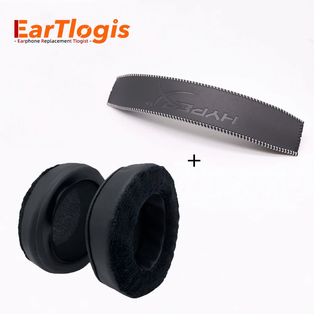 Бархатные амбушюры для наушников HyperX Cloud Alpha от EarTlogis Leather-White