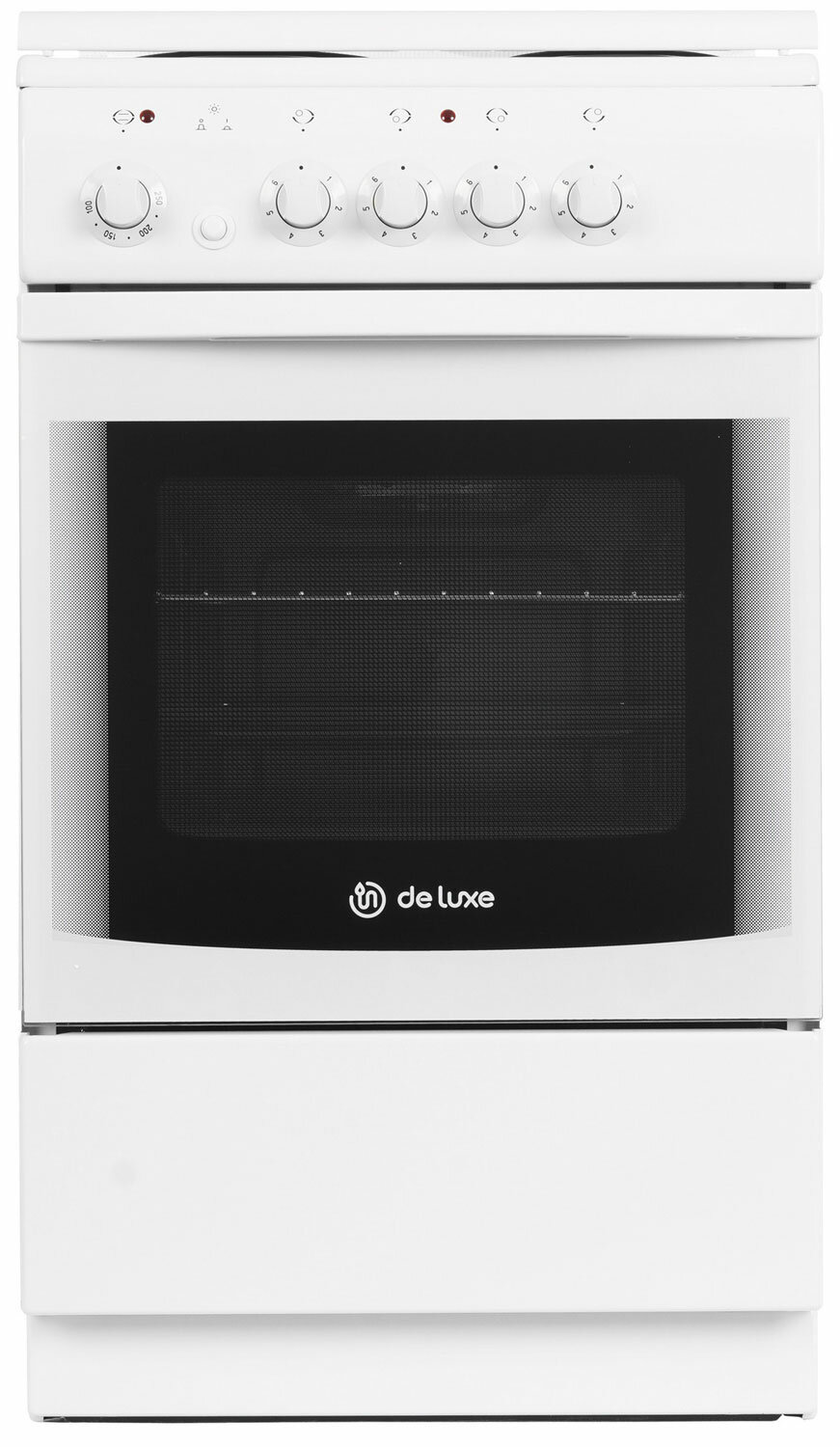 Электроплита De luxe 5004.13э кр 50 см, 4 конфорки, белый