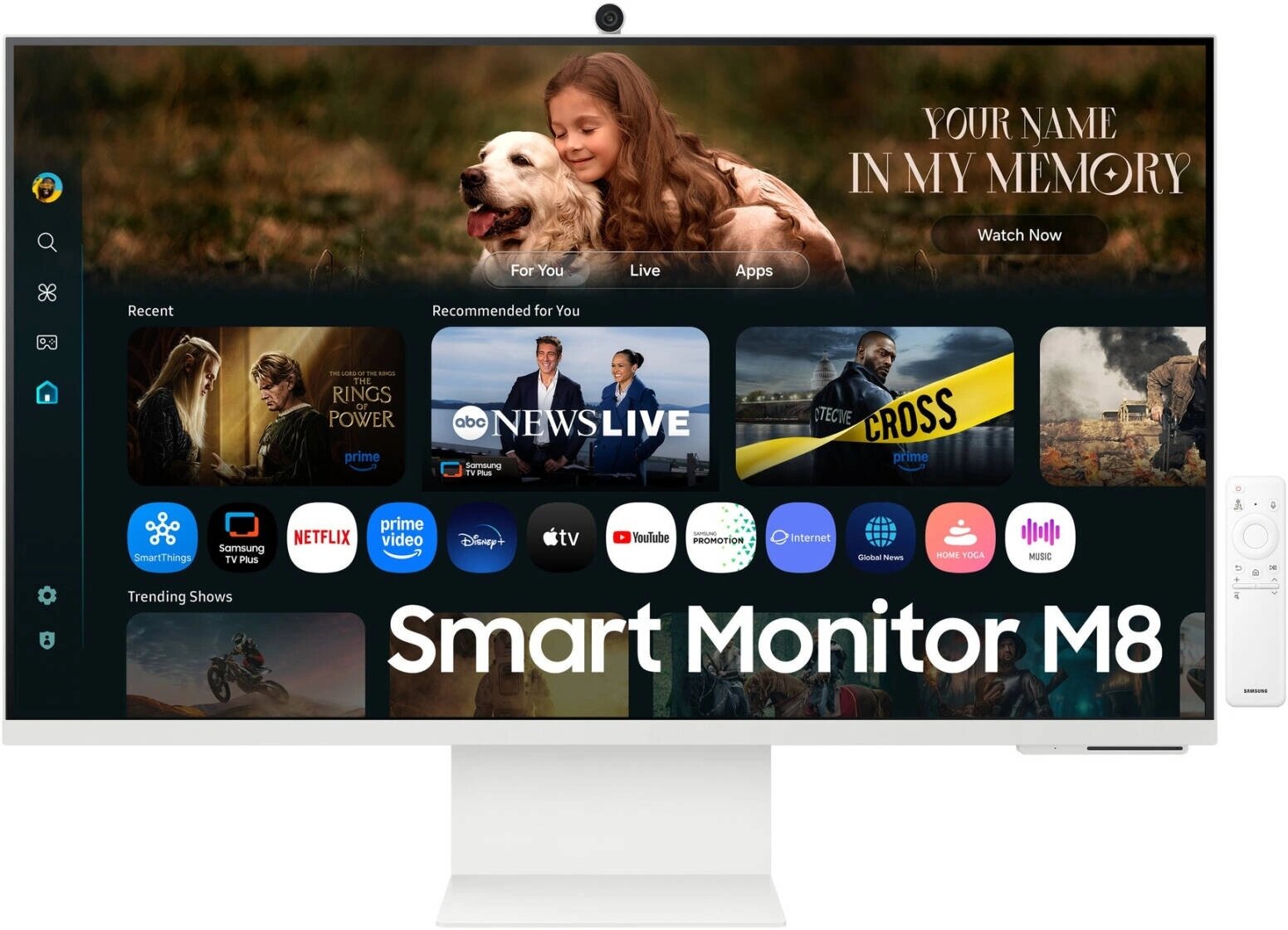 Монитор Samsung 32" S32FM801UMXUE белый VA LED 16:9 HDMI M/M Cam матовая HAS 3000:1 400cd 178гр/178гр 3840x2160 60Hz 4K USB 7кг