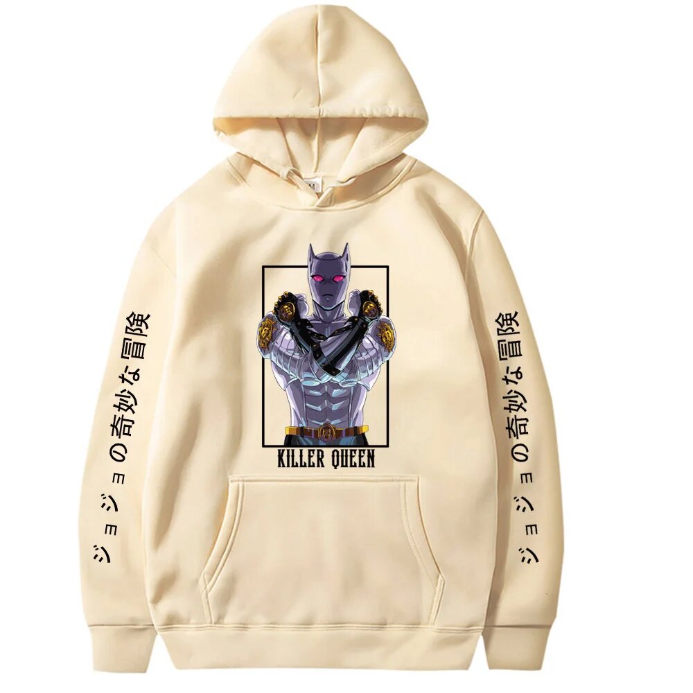 Толстовка бежевая Jojo Bizarre Adventure Killer Queen