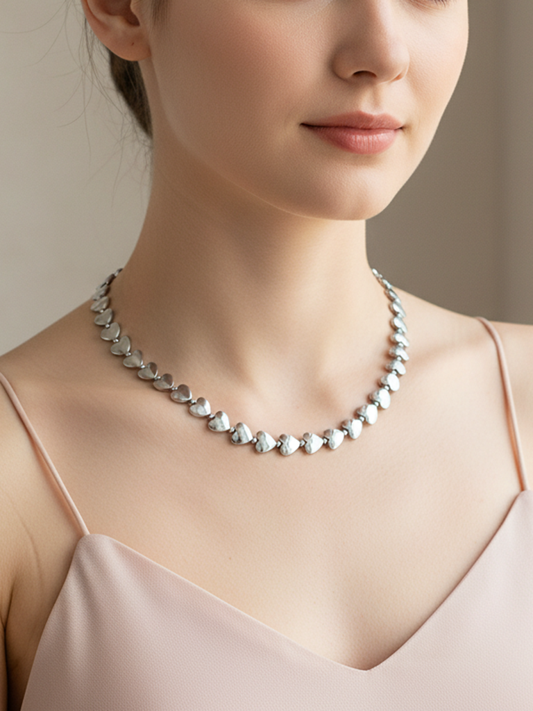 Чокер JEWELRY A VENTO, гематит, длина 35 см, серебристый — фото 1
