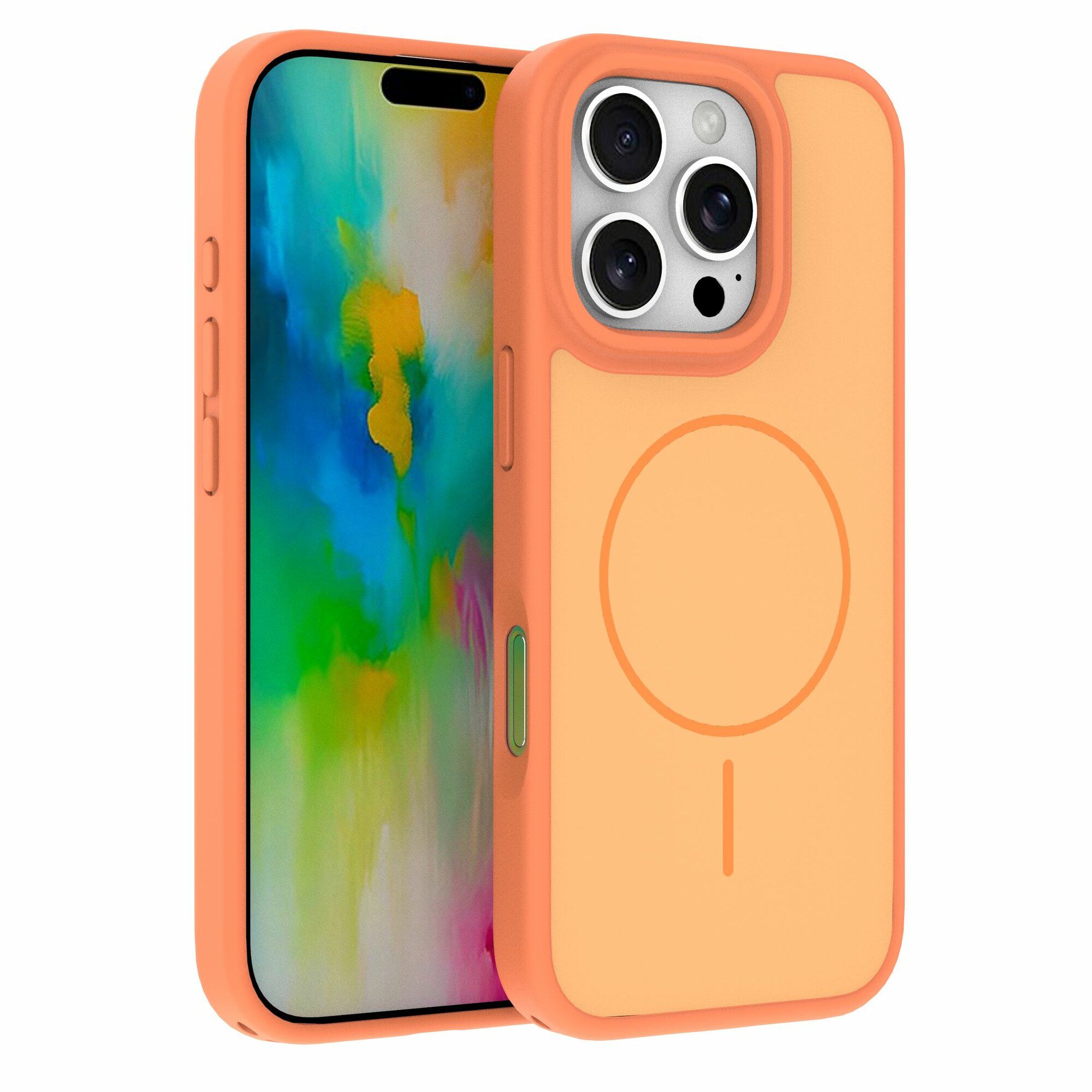 Противоударный чехол Supreme Two-tone Case с поддержкой MagSafe для iPhone 16 Pro оранжевый
