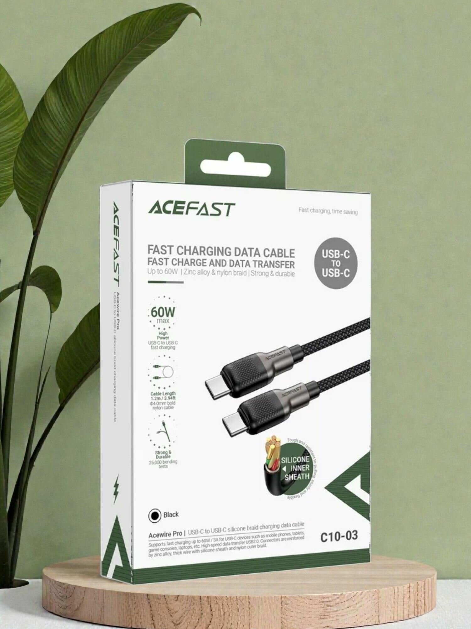 Кабель зарядки и передачи данных ACEFAST C10-03 60W Type-C to Type-C