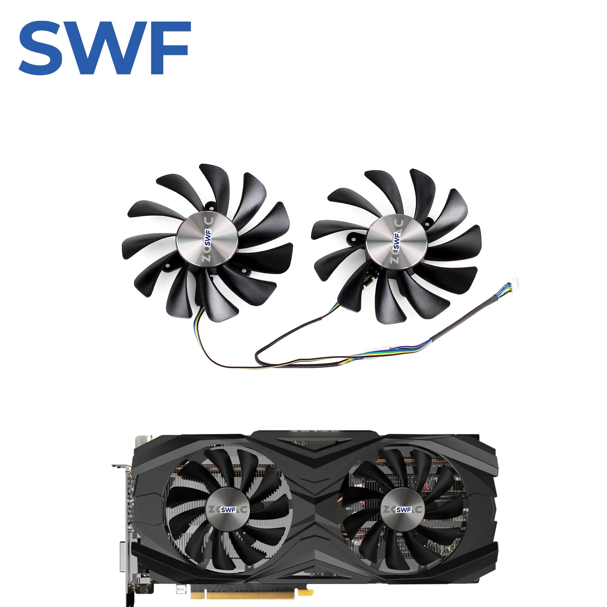 2 х вентилятор охлаждения для ZOTA GeForce GTX 1070 1080 Ti AMP Edition