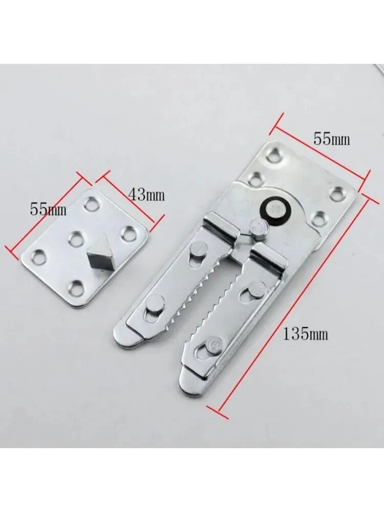 Набор мебельной фурнитуры для диванов, металлический, серебристый, комплект из 1 штуки, 55x55мм