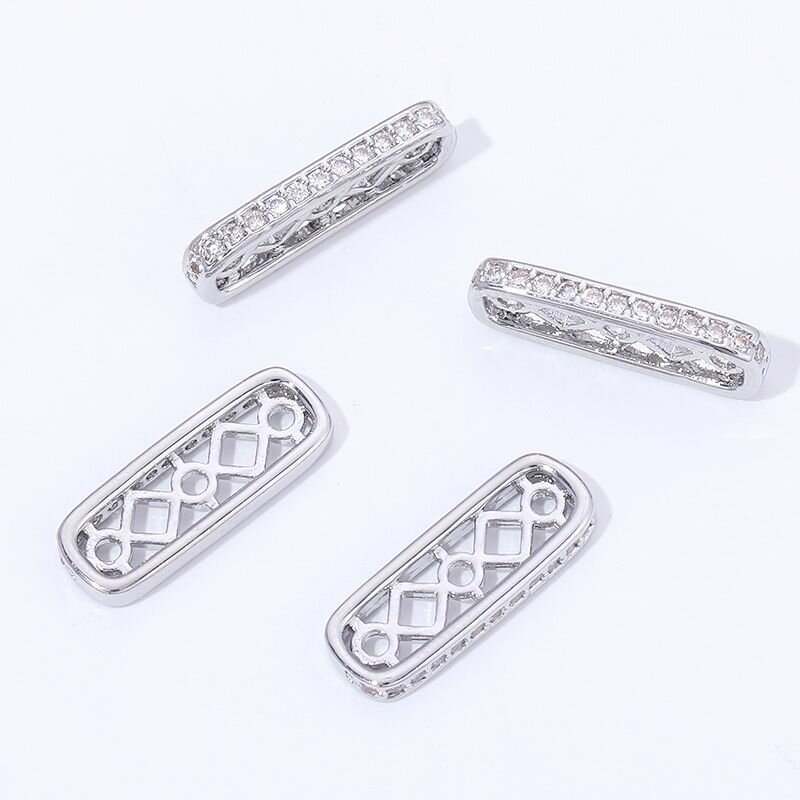 Разделитель многорядный на 3 нити, Бусины разделители,2шт, Размер:16x6мм, материалы для украшений бижутерии, латунь, позолота 18K