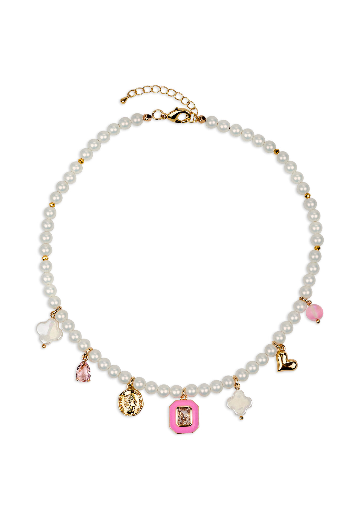 Колье, стекло, металл