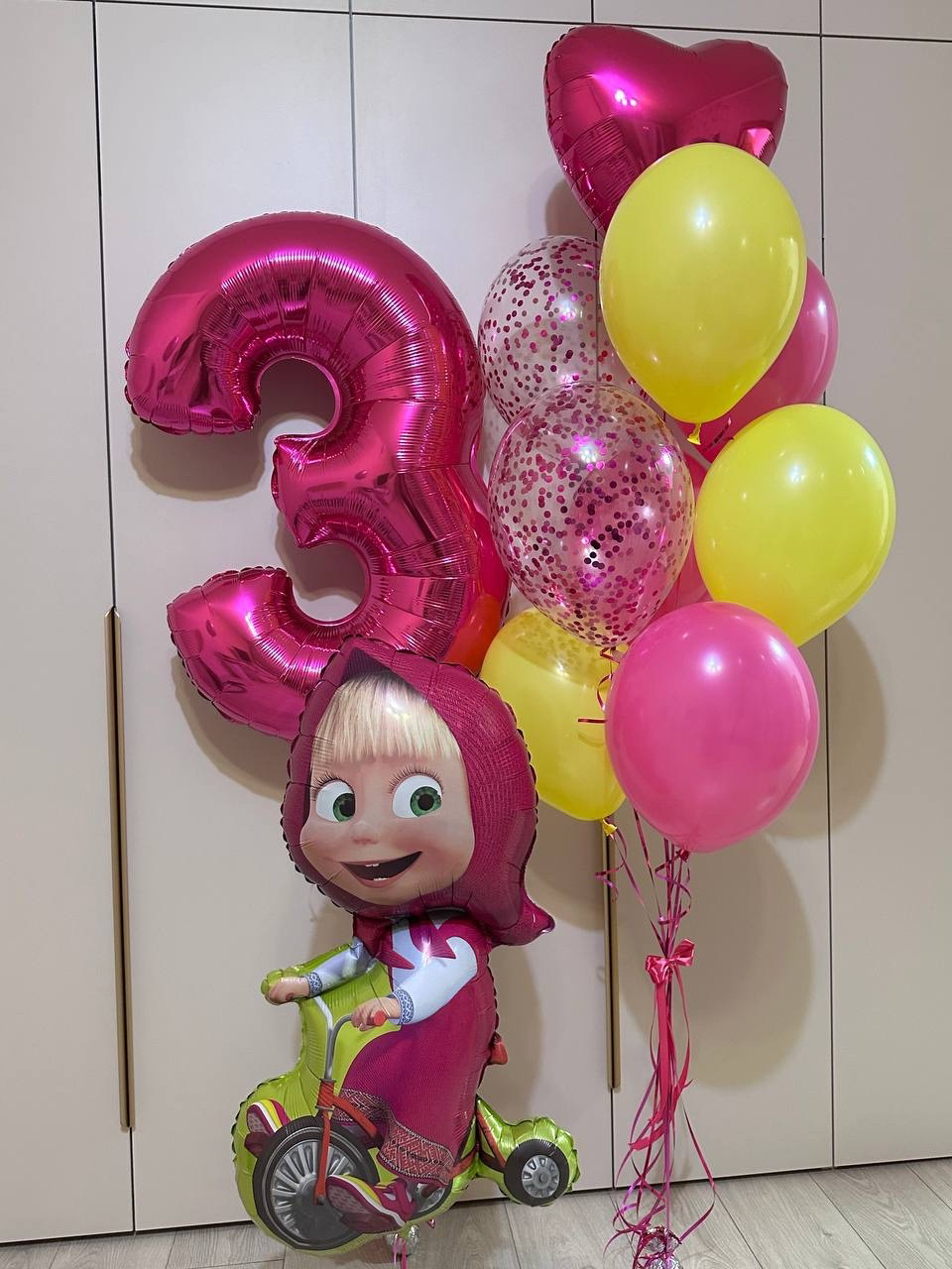 Набор гелиевых шаров «Маша и медведь»