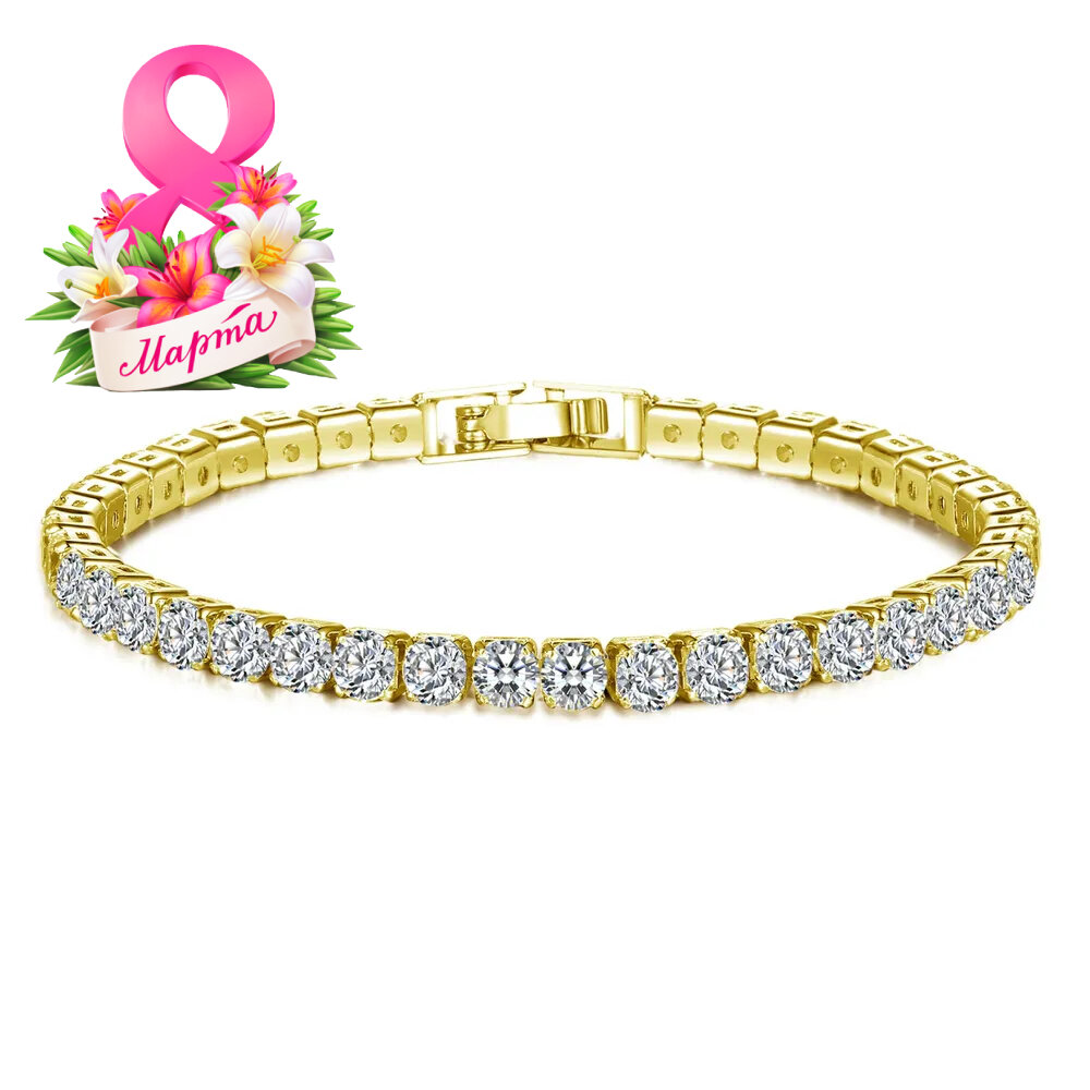 Браслет-цепочка, фианит