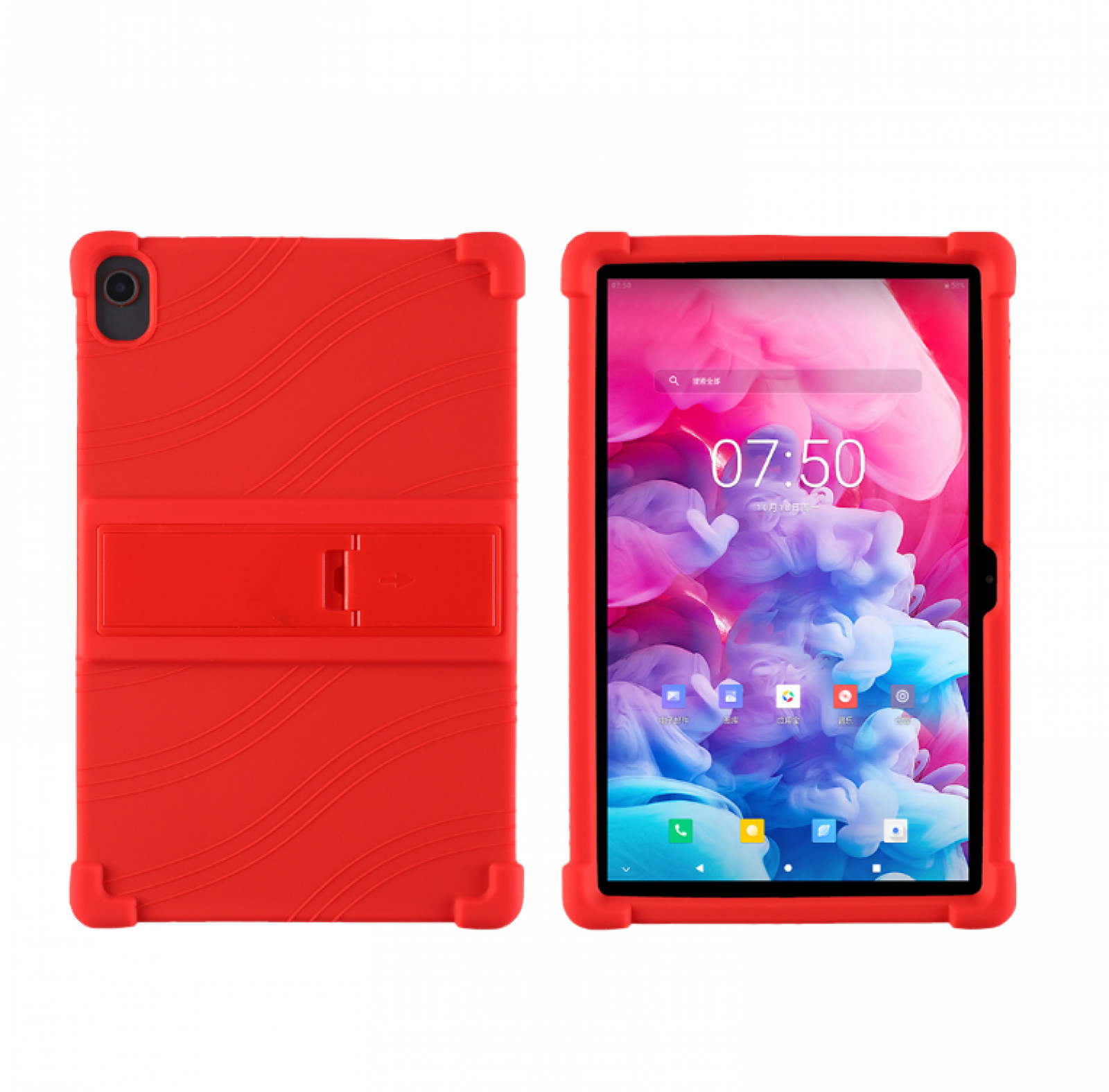 Чехол-бампер MyPads для Teclast T40 Pro и T40 Plus с подставкой, силикон, красный