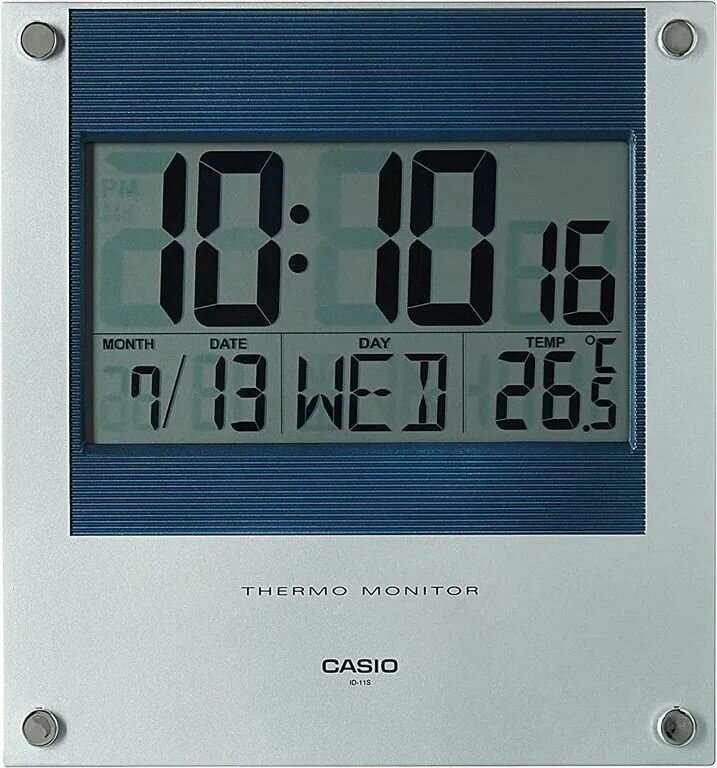 Часы Casio ID-11S-2D, Hi-Tech, будильник, подсветка, сменная батарея