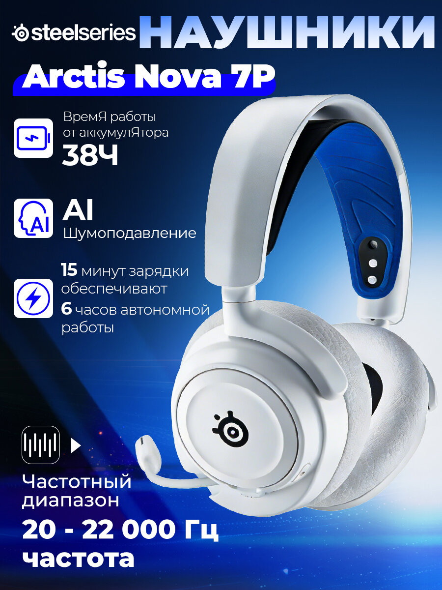 Беспроводные наушники SteelSeries Arctis Nova 7P Wireless , белые