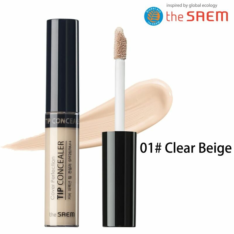 Корейский консилер Tip Concealer ( 01Clear Beige ) SPA28/PA++,6.5 гр Консиллер для лица и глаз, Корея кремовый корректор для кожи