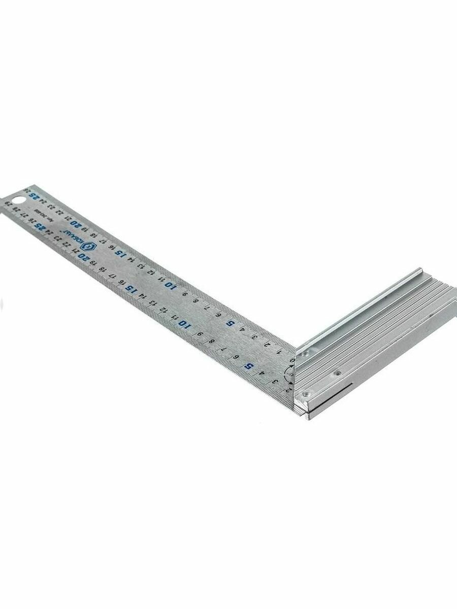 Угольник столярный кобальт 243-608 300мм, нержавеющая сталь, алюминиевое основание