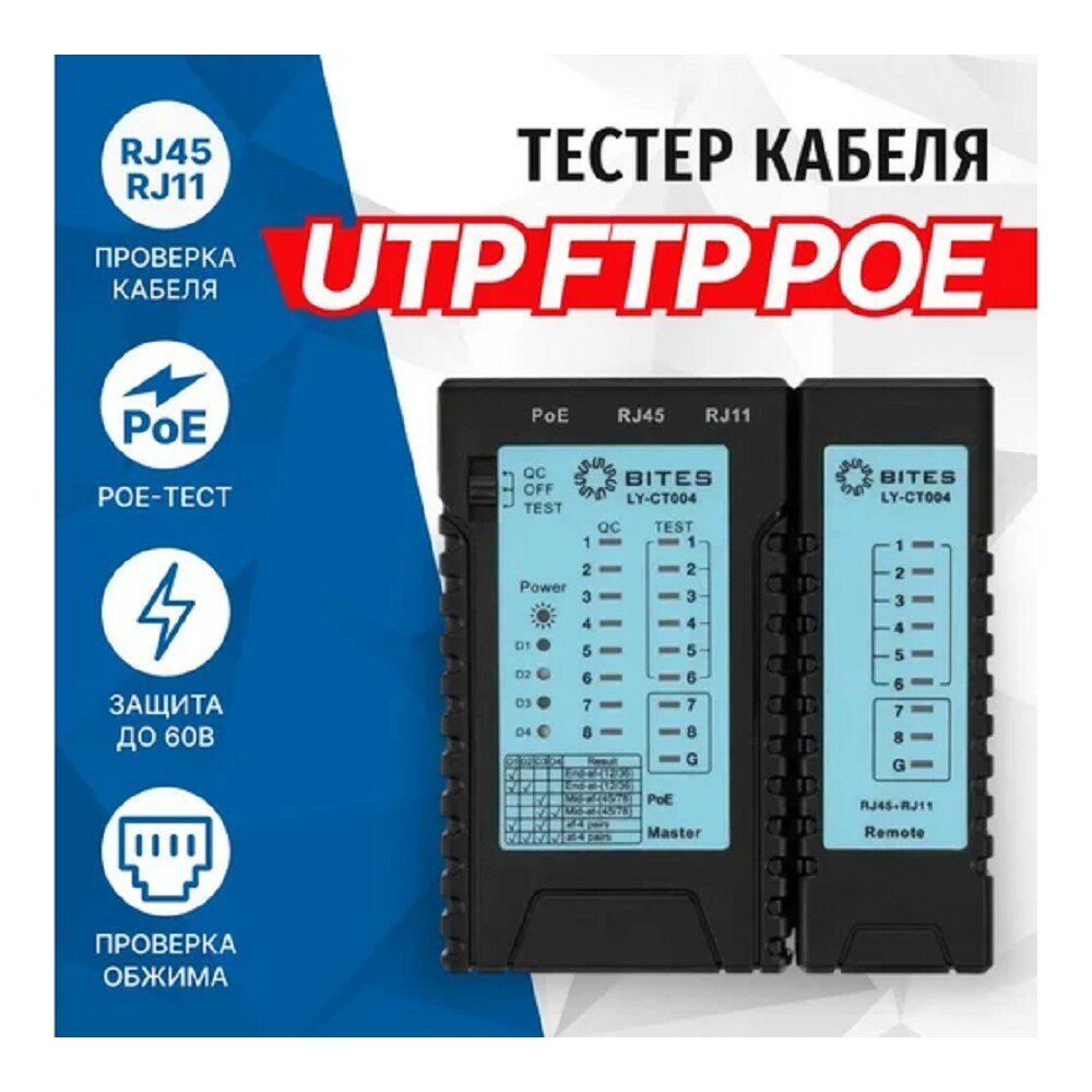 Тестер кабеля 5bites LY-CT004 Пластик