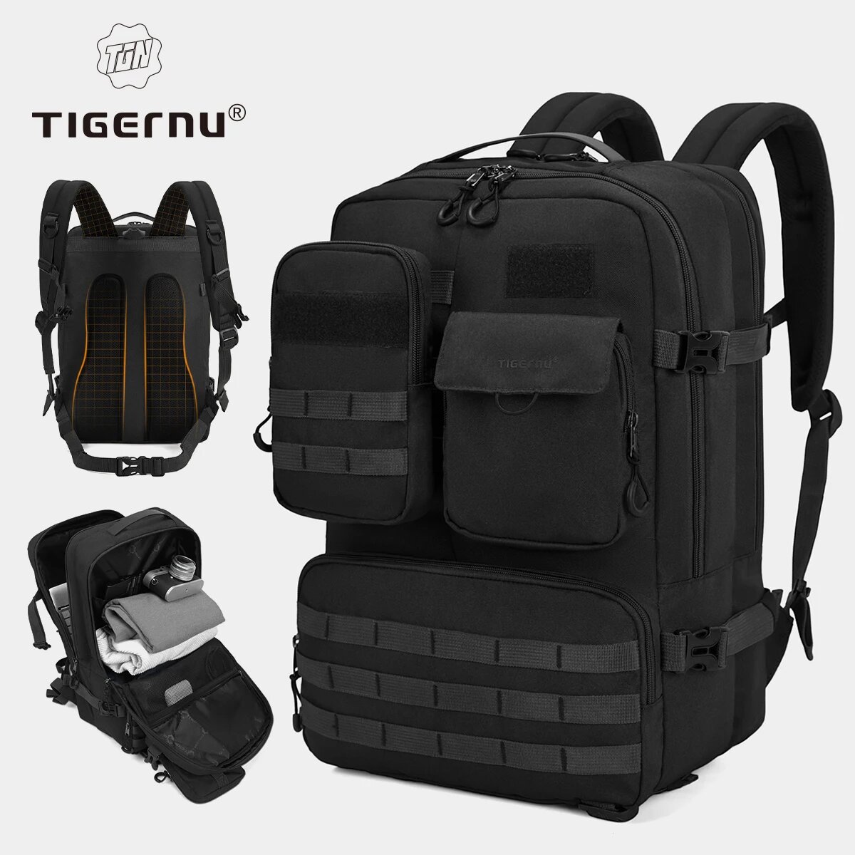 Tigernu тактические рюкзаки мужские походные дорожные рюкзаки уличные рюкзаки для выживания Black