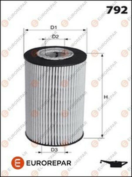 Фильтр масляный EUROREPAR 1613723480 CHRYSLER 300C 3.0D/MB W204/W211/W164/W251/SPRINTER 906 3.0D