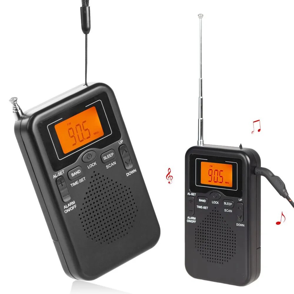 Портативный FM/AM-радиоприёмник с цифровой настройкой, ЖК-дисплеем и поддержкой наушников