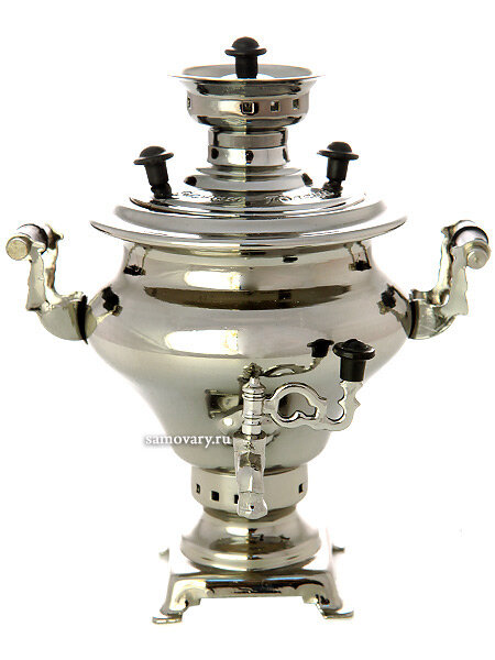 Сувенирный самовар угольный "Репка под серебро"