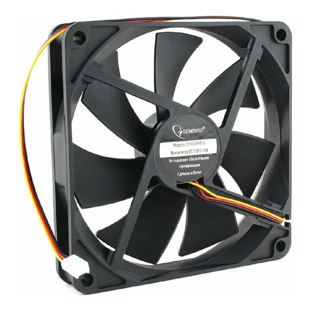 Корпусный вентилятор Gembird D14025HM-3 2600RPM 140 x 140 x 25 мм, 1 шт.
