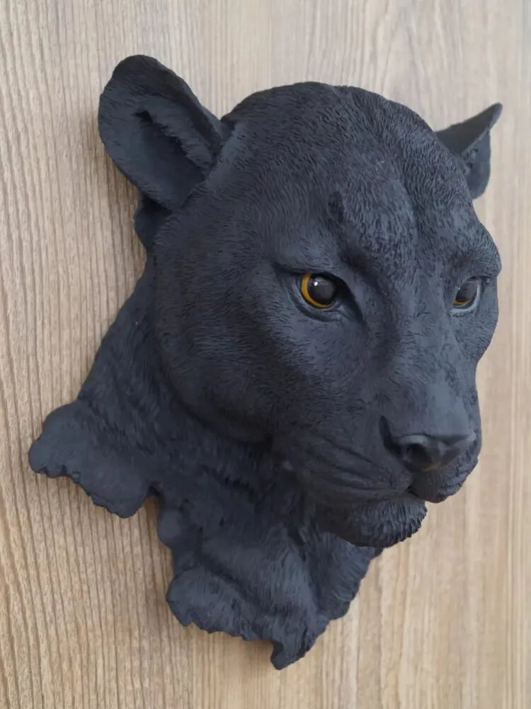 Настенный декор голова Пантера, черного цвета, для декора стен, из гипса, бюст