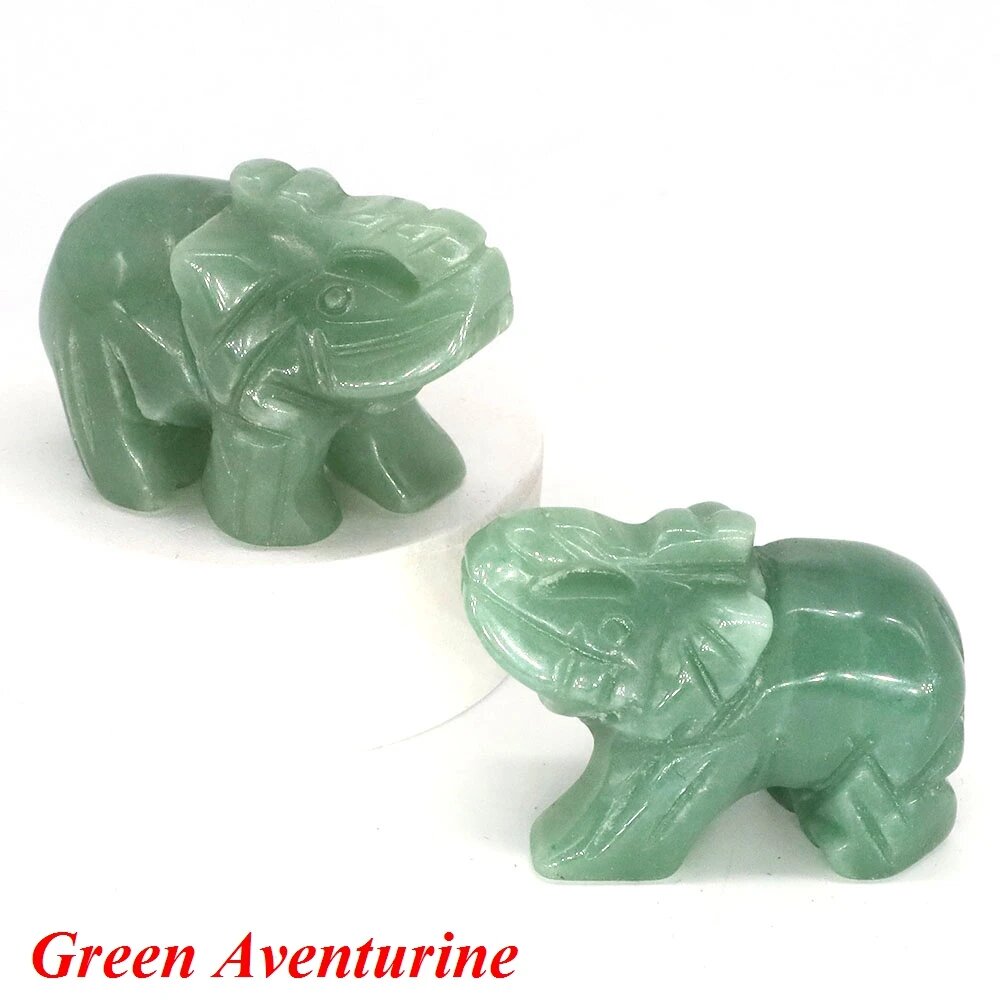 Статуэтка слона Green Aventurine, изумрудный, 3 шт.
