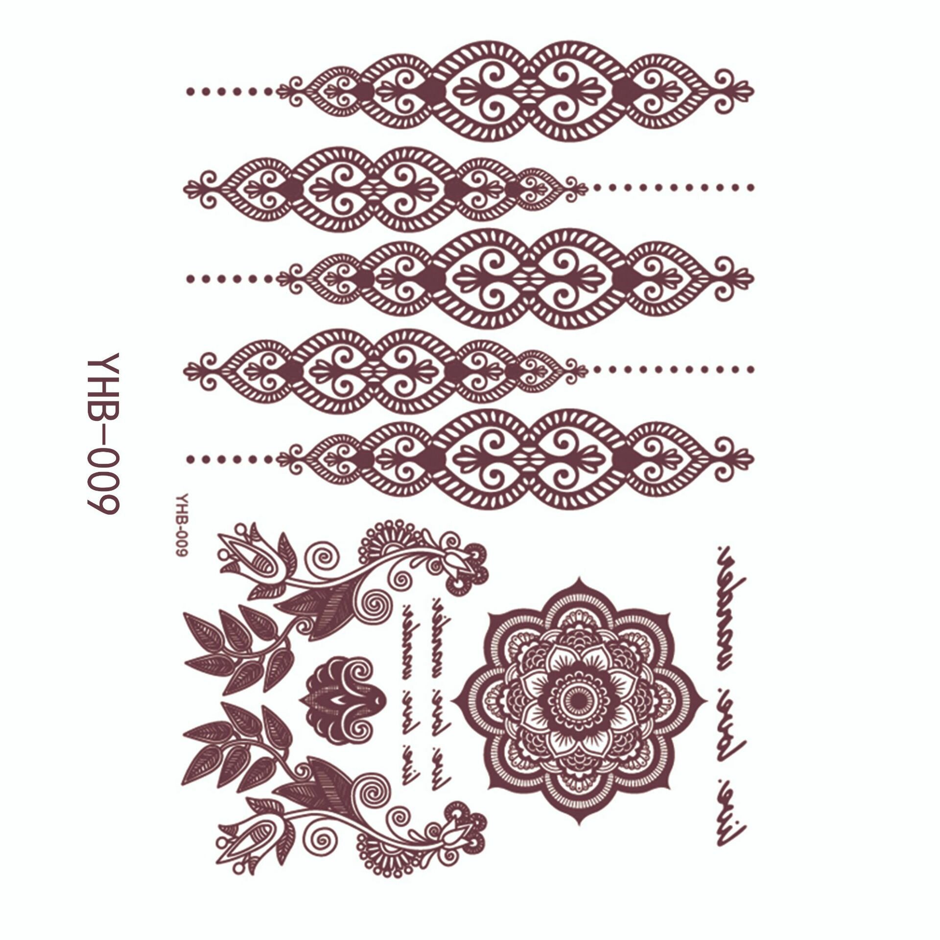 Временные татуировки хной в европейском и американском стиле, временные татуировки белого, черного и красного цветов, высококачественные временные татуировки для рук и предплечий.