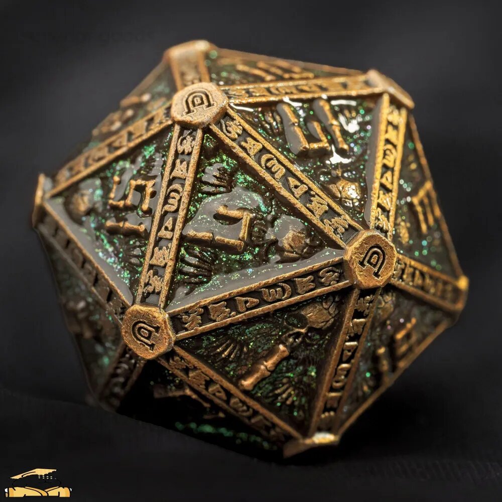 Игральные кости Undead Dice – кубики для ролевых игр в жанре фэнтези, материал: металл — фото 1