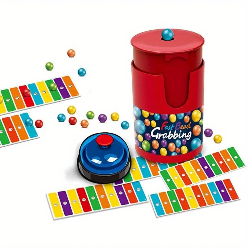 Семейные настольные игры Fast Bead Grabbing для детей от 5 лет. Развивающая игра, пластик, разноцветный, размер 24.8x24.8x9.5 см — фото 1