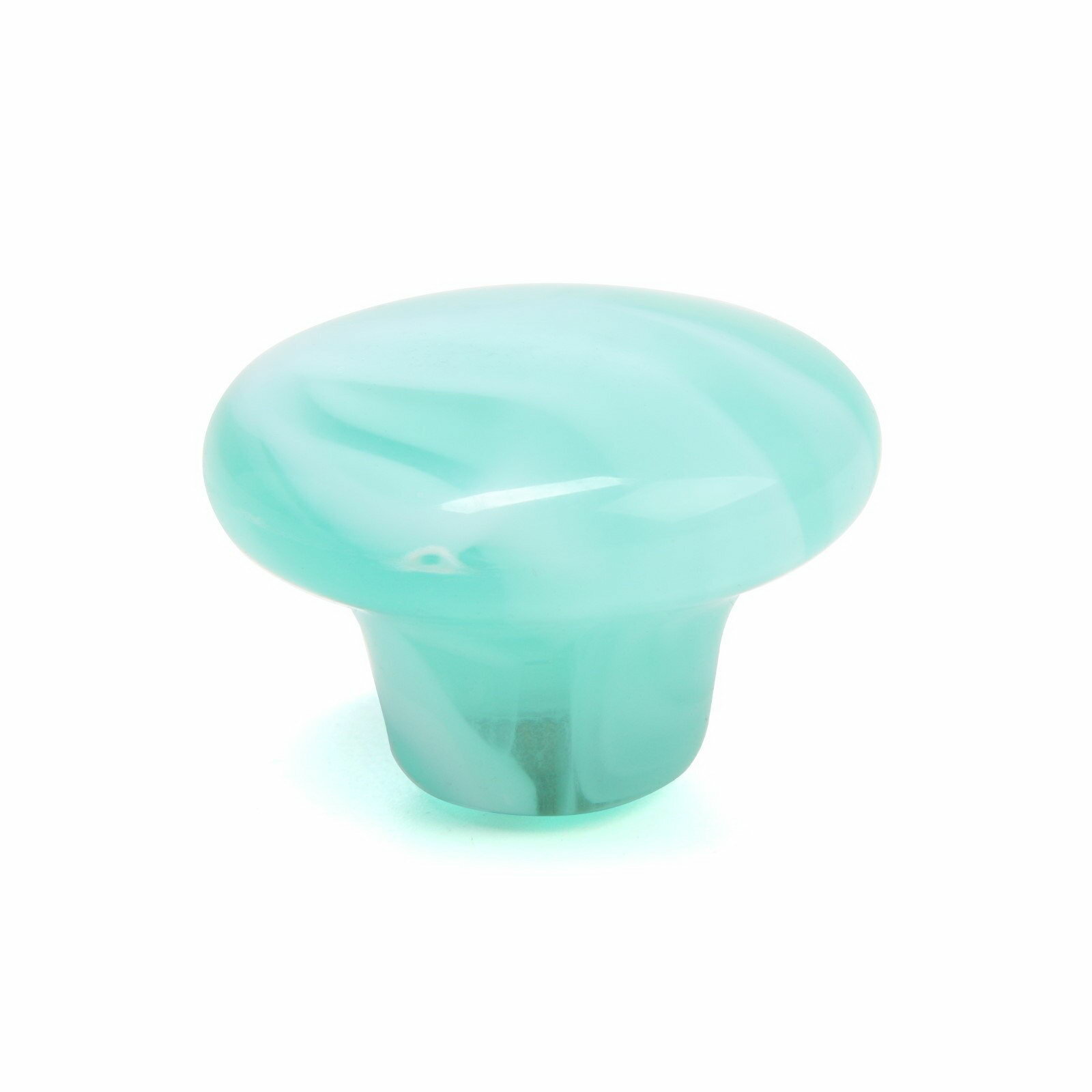 Ручка-кнопка d=33 мм, акрил, цвет бирюзовый, форма: круглая, цвет: бирюзовый