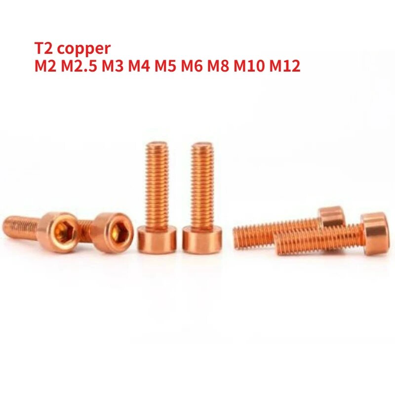 Винты медные T2, M2-M12, длина 14mm