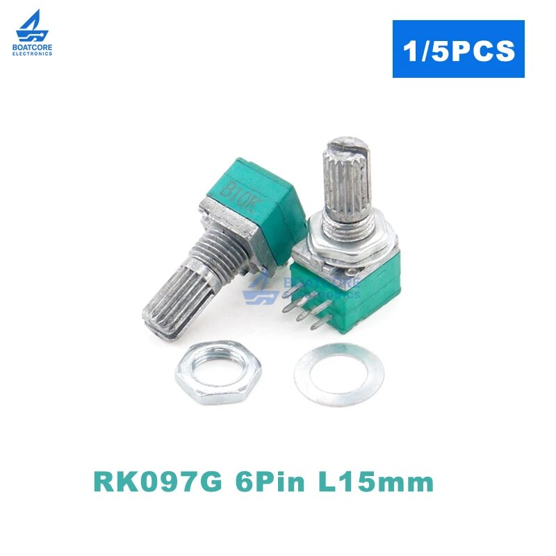 Потенциометр 1 кОм XYCJJCXL RK097G, 5шт