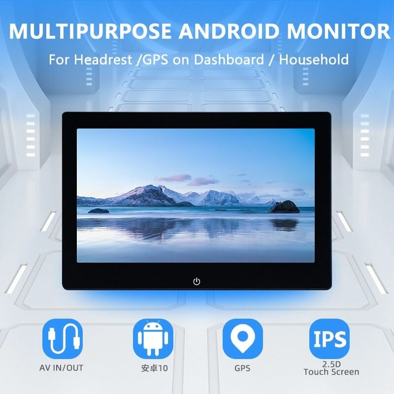 Автомобильный ТВ-подголовник 10,1-дюймовый Android 10,0 WIFI Bluetooth 2 + 32 ГБ Планшетный видеоплеер