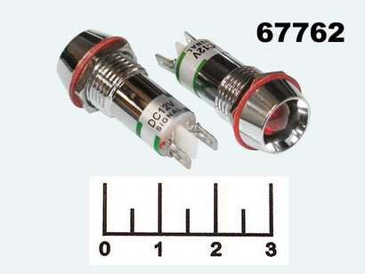 Лампа светодиодная 12V красная L-617-R (12мм)