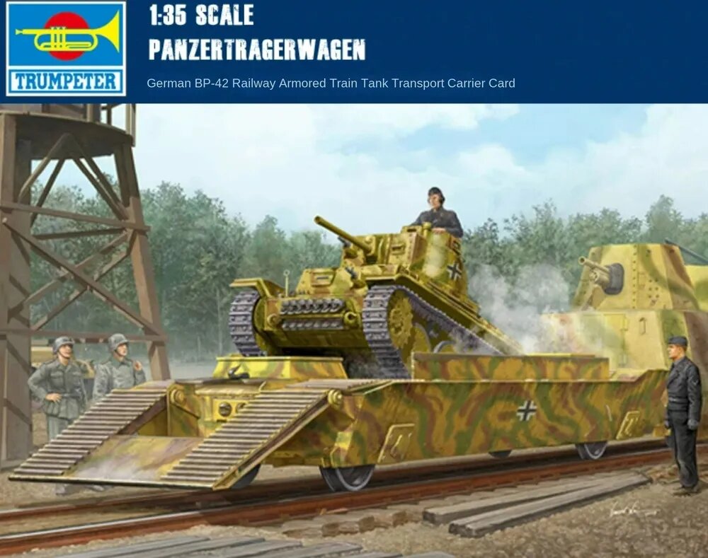 Trumpeter 1/35 01508 Немецкий Panzertragerwagen орудийный вагон сборная модель танка
