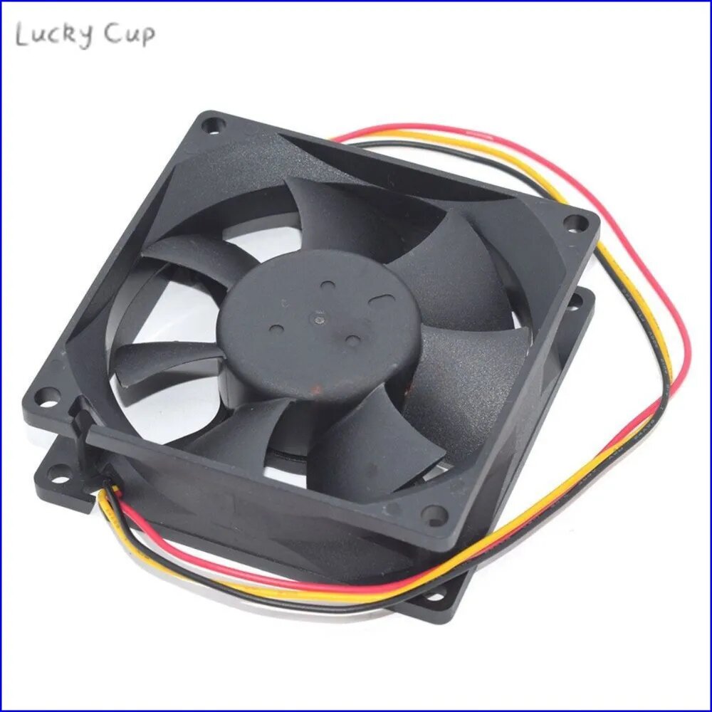 Вентилятор YTD128025B DC12V 0.60A для сервера, 3PIN разъем, черный — фото 1