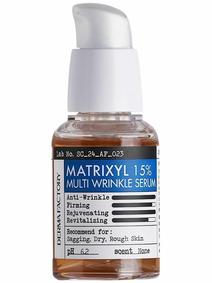 Derma Factory Сыворотка для лица с комплексом пептидов MATRIXYL 15% MULTI WRINKLE SERUM 30мл