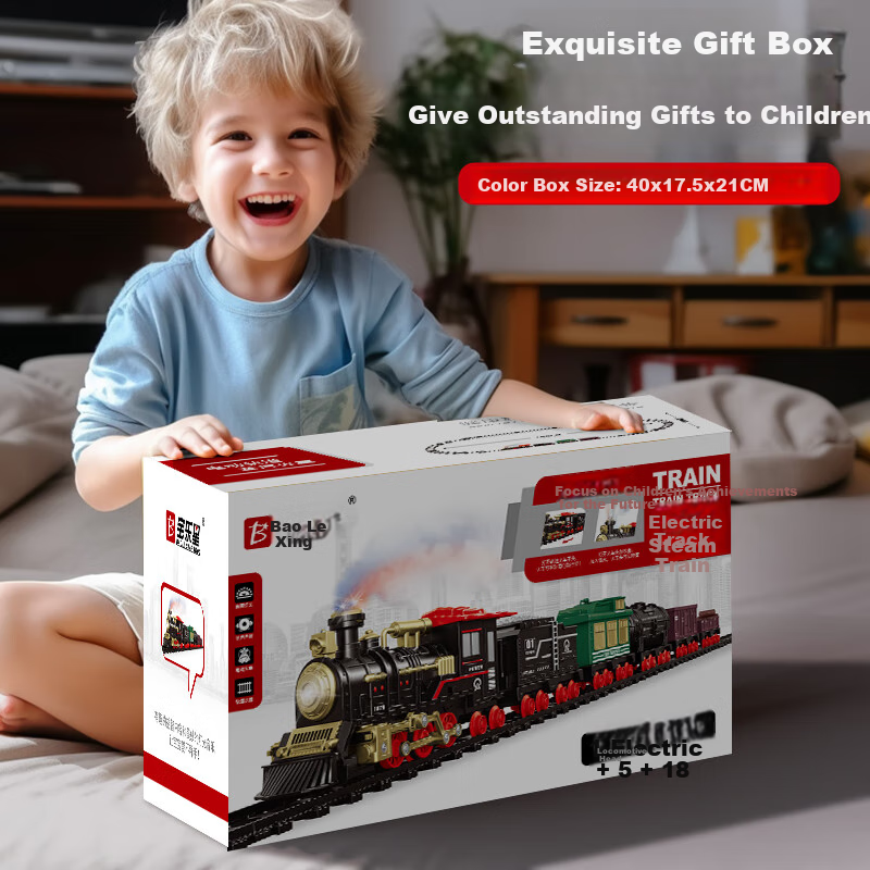 BAOLE STAR TOYS Электрическая железнодорожная игрушка для детей 3-6 лет с звуком и светом Цвет：Электрическая
